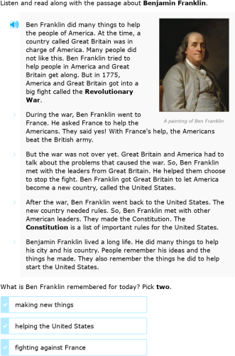 IXL | Benjamin Franklin | Kindergarten social studies