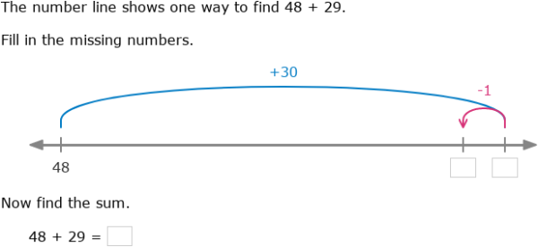 IXL | Use compensation to add on a number line - up to two digits | 2nd ...
