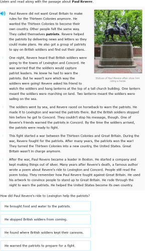 IXL | Paul Revere | 2nd grade social studies