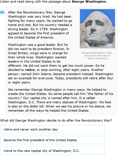 IXL | George Washington | 1st grade social studies