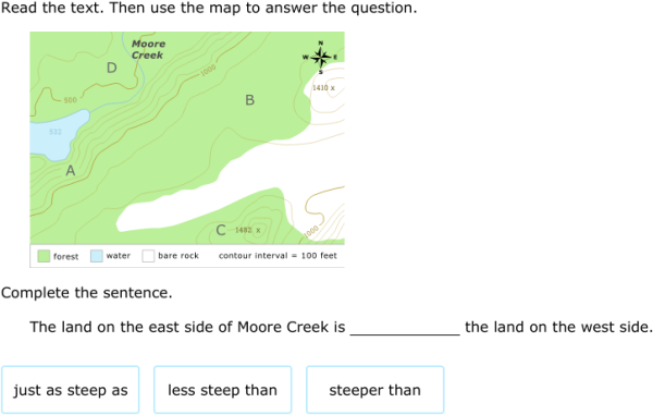 IXL | Read a topographic map | 5th grade science