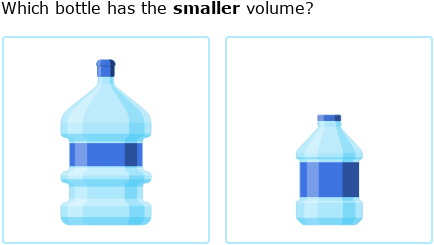 IXL | Greater or smaller volume | 3rd grade math