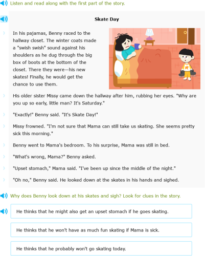 IXL | Read along with realistic fiction | 2nd grade language arts