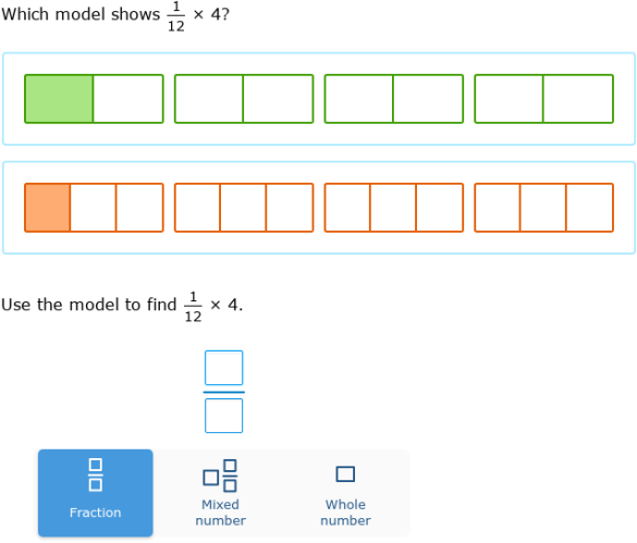 IXL | Fractions of a number: model and multiply | 4th grade math