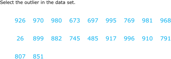 IXL | Identify an outlier | 8th grade math