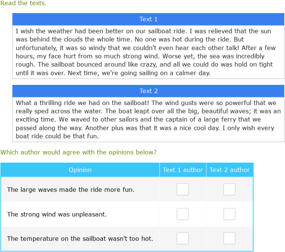 IXL | Compare and contrast points of view | 5th grade language arts
