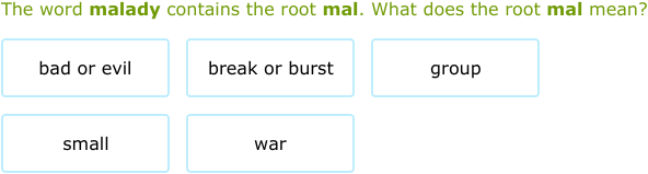 IXL | Use words as clues to the meanings of Greek and Latin roots | 9th ...