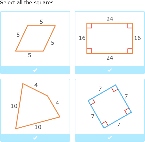IXL | Classify squares, rectangles, rhombuses, parallelograms, and ...