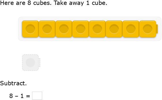 IXL | Subtract with cubes - up to 10 | 1st grade math