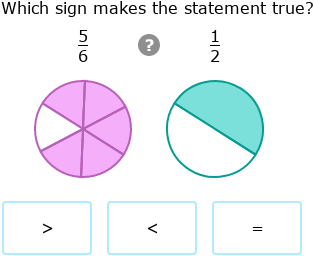 IXL | Compare fractions using models | 4th grade math