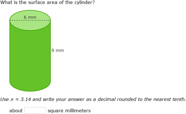 IXL | Surface area of cylinders | 7th grade math