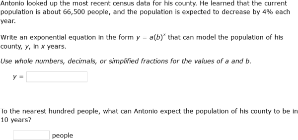 IXL - Write exponential functions: word problems (Algebra 2 practice)