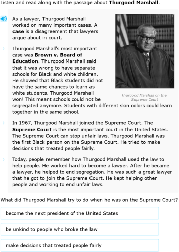 IXL | Thurgood Marshall | 1st grade social studies