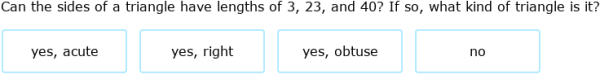 IXL - Pythagorean Inequality Theorems (Geometry practice)