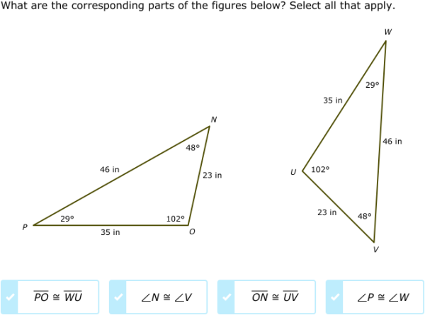 IXL | Congruence statements and corresponding parts | 8th grade math