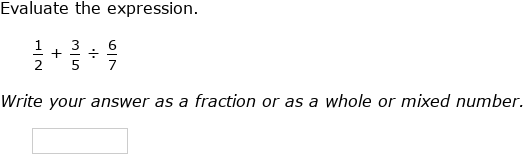 IXL | Evaluate numerical expressions involving fractions | 6th grade math