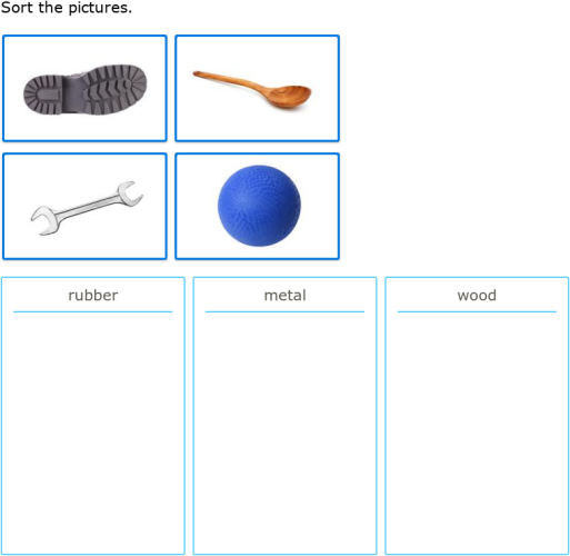 IXL | Sort objects by material | 1st grade science
