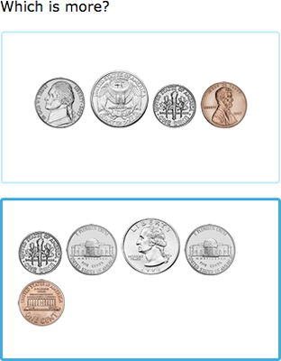 IXL - Compare money amounts (1st grade math practice)