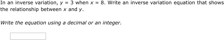 Inverse Variation Equation