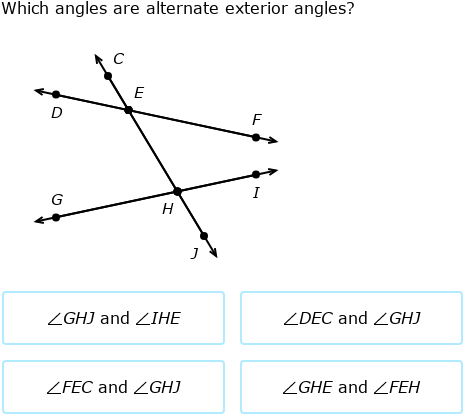 IXL | Transversals: name angle pairs | 8th grade math
