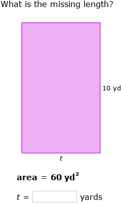 IXL | Area: find a missing dimension | 8th grade math