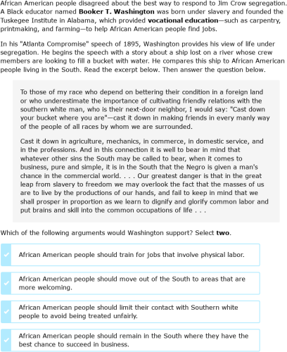 IXL - The Jim Crow system (U.S. History practice)