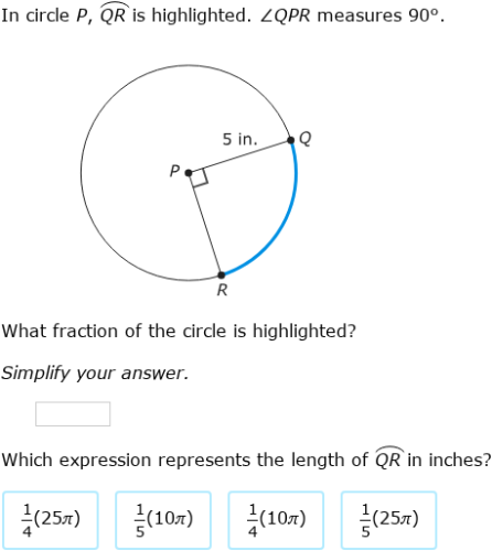 IXL | Understand arc length | 7th grade math