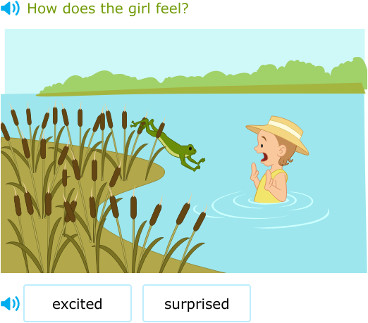 IXL | Which feeling matches the picture? | Kindergarten language arts
