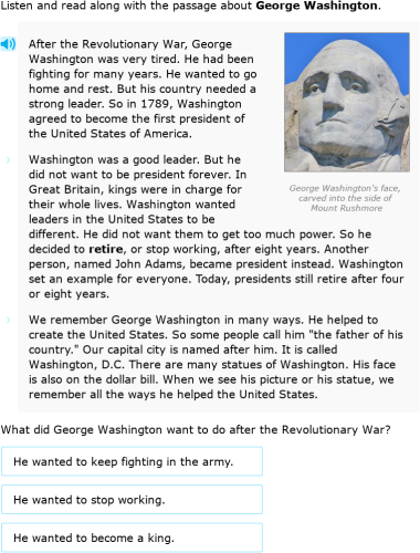 IXL | George Washington | Kindergarten social studies