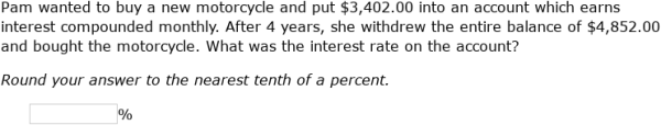 IXL - Compound interest: find the interest rate (Precalculus practice)