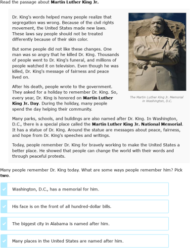 IXL | Martin Luther King Jr. | 4th grade social studies