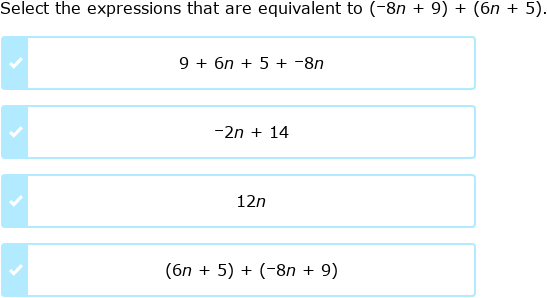 IXL | Identify equivalent linear expressions II | 6th grade math