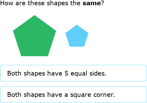 IXL | Compare shapes using attributes | Kindergarten math