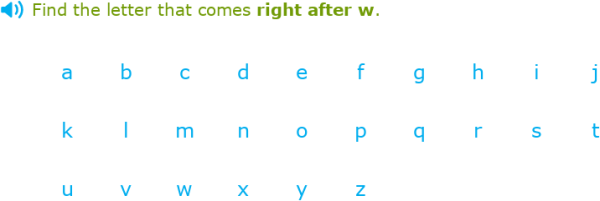 IXL | Find the letter in the alphabet: lowercase | Kindergarten ...