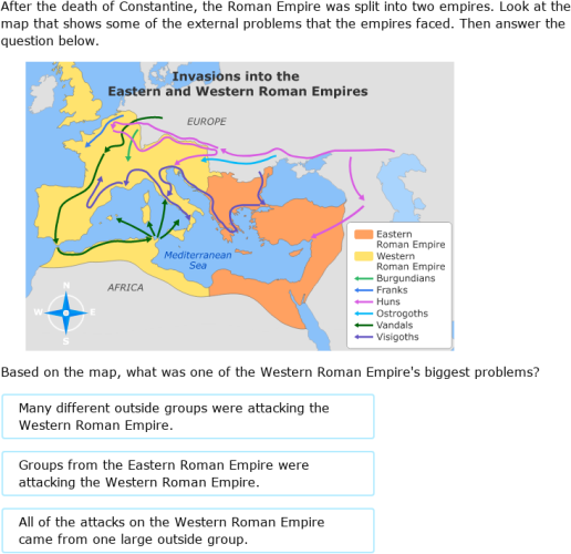 IXL | The fall of the Western Roman Empire | 7th grade social studies
