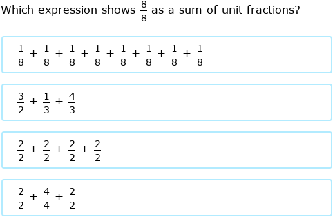 IXL | Write an improper fraction as a sum of unit fractions | 3rd grade ...