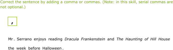 IXL | Commas with a series | 5th grade language arts