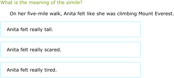 IXL | Determine the meanings of similes and metaphors | 5th grade ...