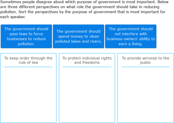 IXL | Purposes of government | 7th grade social studies