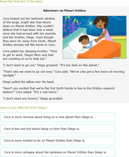 IXL | Read science fiction with illustrations | 3rd grade language arts