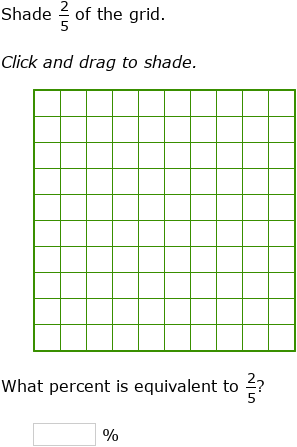 IXL | Convert fractions to percents using grid models | 7th grade math
