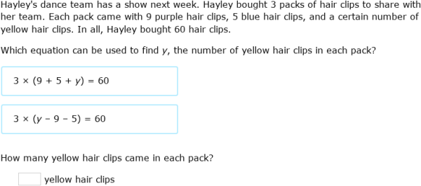 IXL | Use equations with unknown numbers to solve multi-step word ...