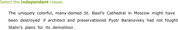 IXL | Identify dependent and independent clauses | 7th grade language arts