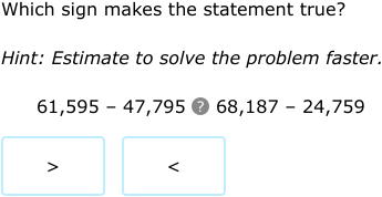 IXL | Estimate to compare sums and differences | 3rd grade math
