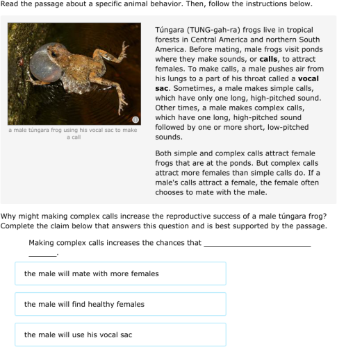 IXL | How can animal behaviors affect reproductive success? Identify ...