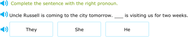 IXL | Choose the correct personal pronoun | 2nd grade language arts