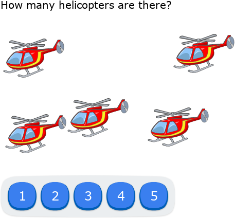 IXL | Count scattered pictures - up to 5 | Kindergarten math
