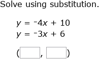 IXL | Solve a system of equations using substitution | 7th grade math