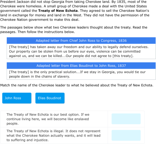 IXL | Indian Removal and the Trail of Tears | 8th grade social studies