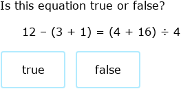 IXL | Equations with mixed operations: true or false | 6th grade math